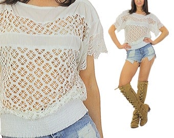 80s Crop Top Belly shirt Abstract shirt Cropped shirt Purple