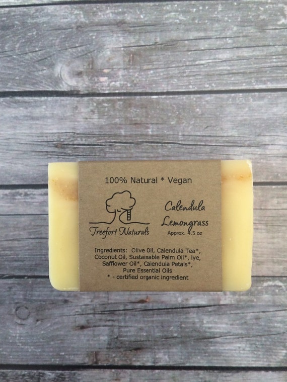 Calendula Lemongrass Soap Handmade Cold By Treefortnaturals