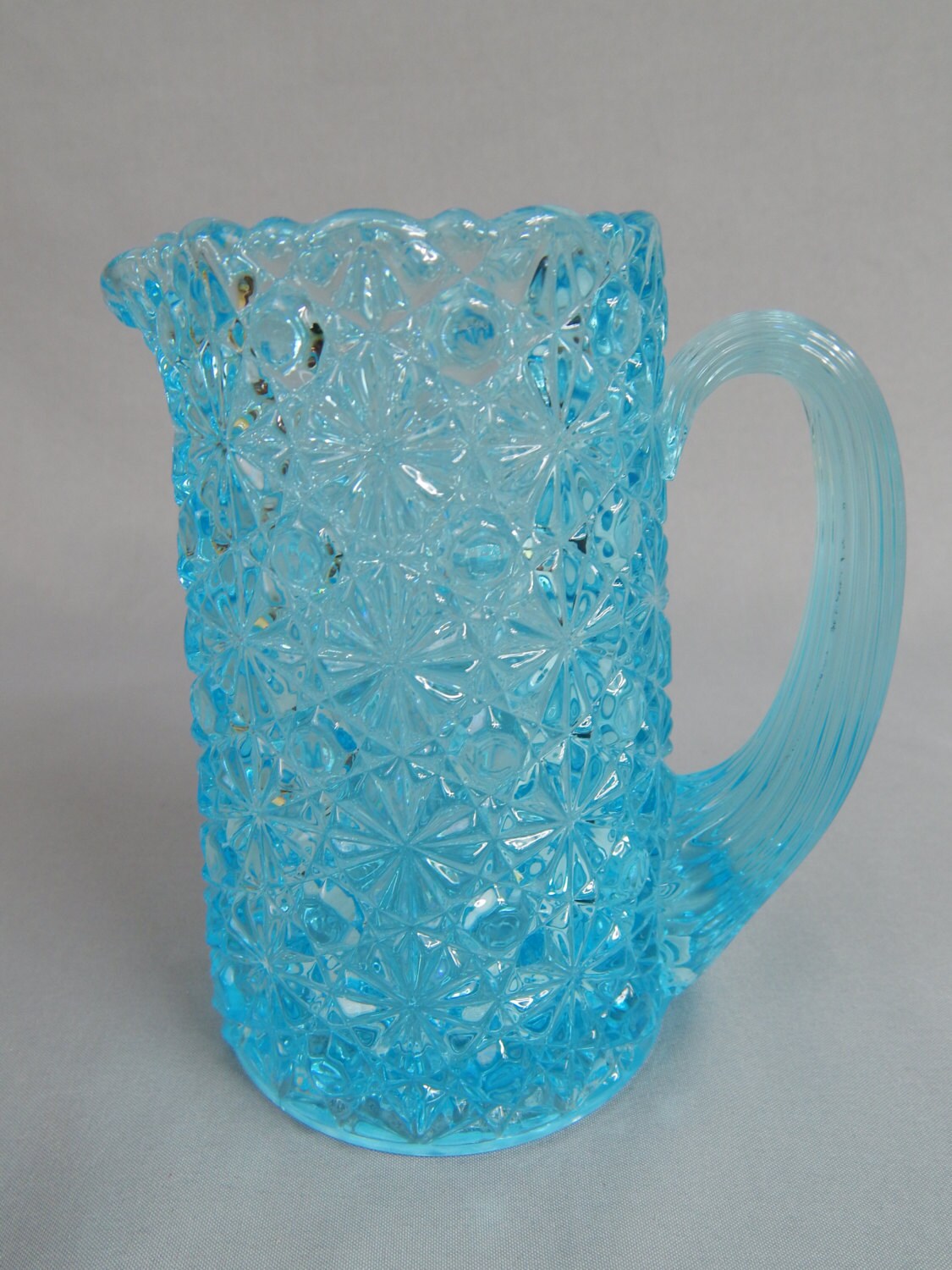 Lovely EAPG Aqua Turquoise Blue Glass Pitcher by SlyfieldandSime