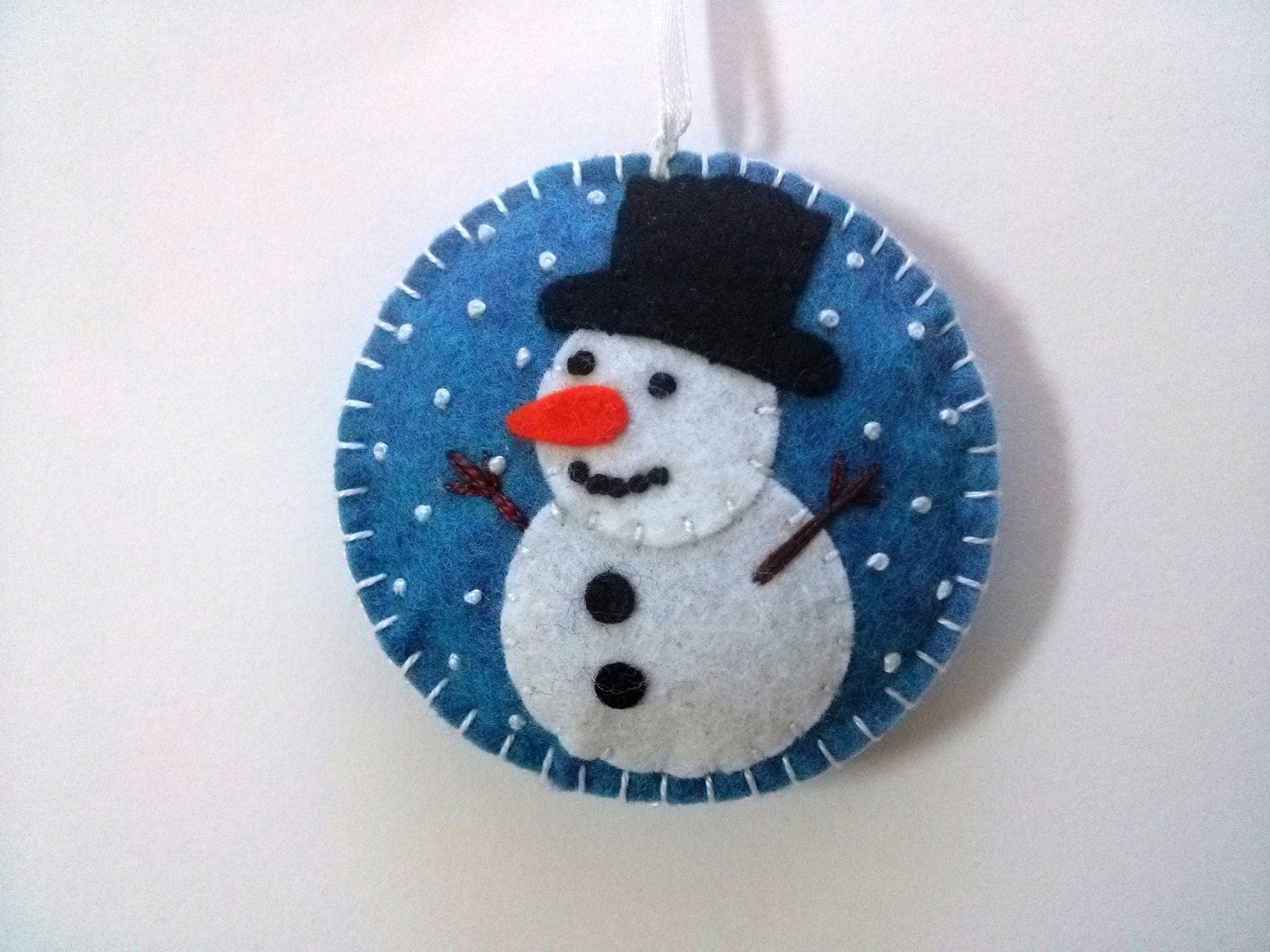 Felt Snowman ornament Felt Christmas ornament Christmas