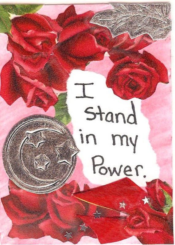 Items similar to Rose Courage Card-Rose Strength Affirmation Card-Red ...