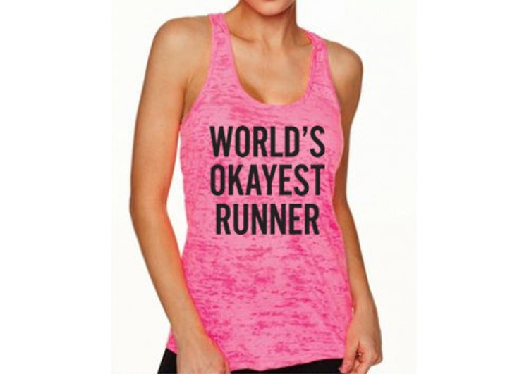 World's Okayest Runner. Running Tank Top. Workout by WorkItWear