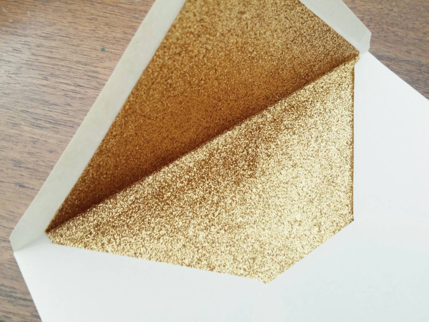 Gold Glitter Lined Wedding Envelopes 10 in A6 / C6