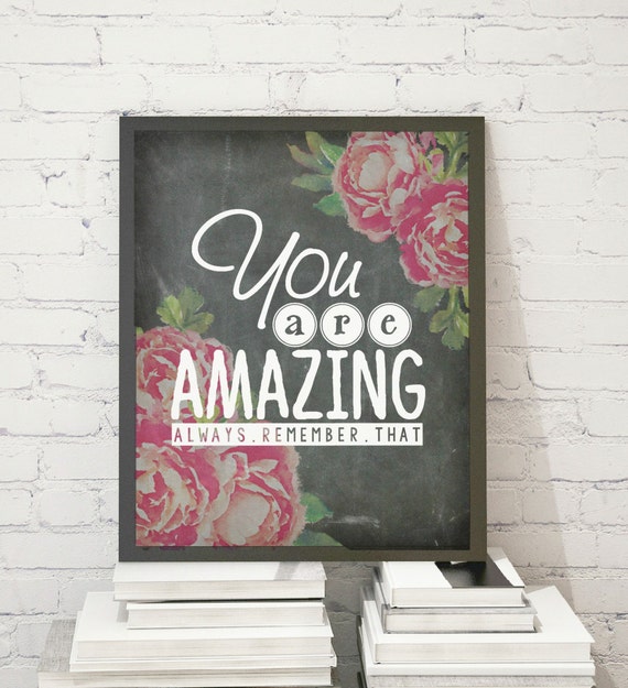 You Are Amazing Always Remember That Chalkboard Watercolor