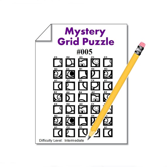 Items similar to Grid Drawing Puzzle (1) Mystery Grid Drawing Art for ...