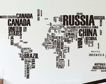 Letters world map | Etsy