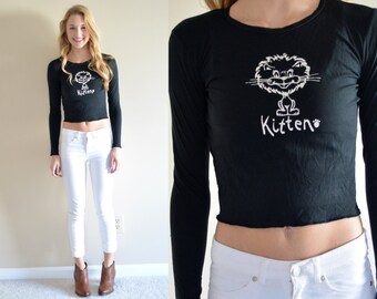 Popular items for cat crop top on Etsy