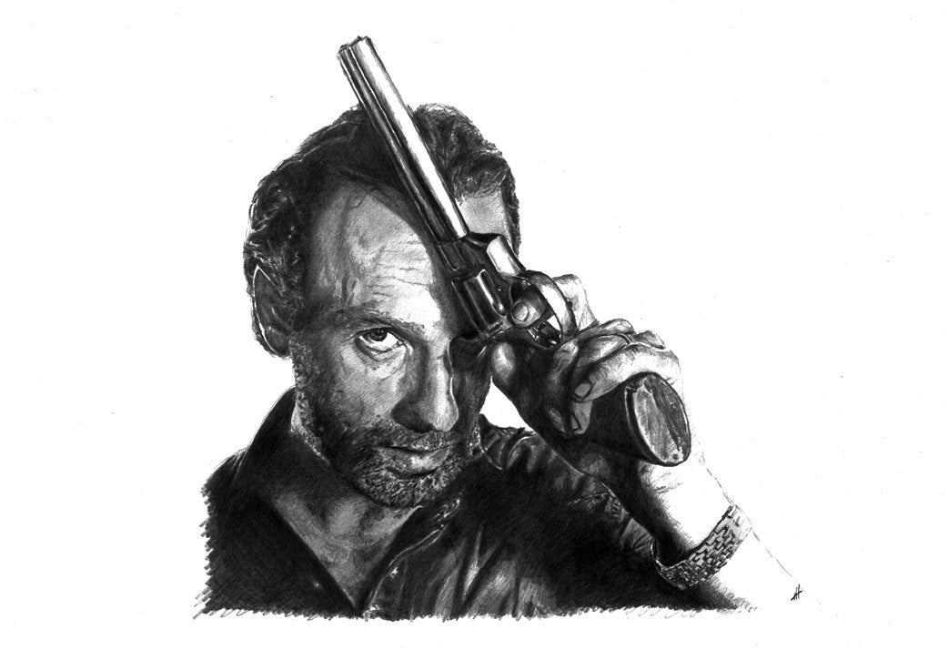 WALKING DEAD Rick Grimes pencil drawing