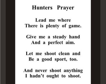 Hunters prayer | Etsy