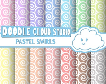 2 Sets of Pastel Footprints digital paper by DoodleCloudStudio
