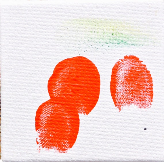 Items similar to Abstract Painting Red Finger Print on Etsy