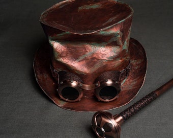 Steampunk Victorian Complect of Top Hat and Goggles Tophat Hat Men ...