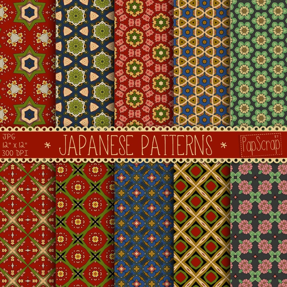 Japanese digital paper : Japanese Patterns