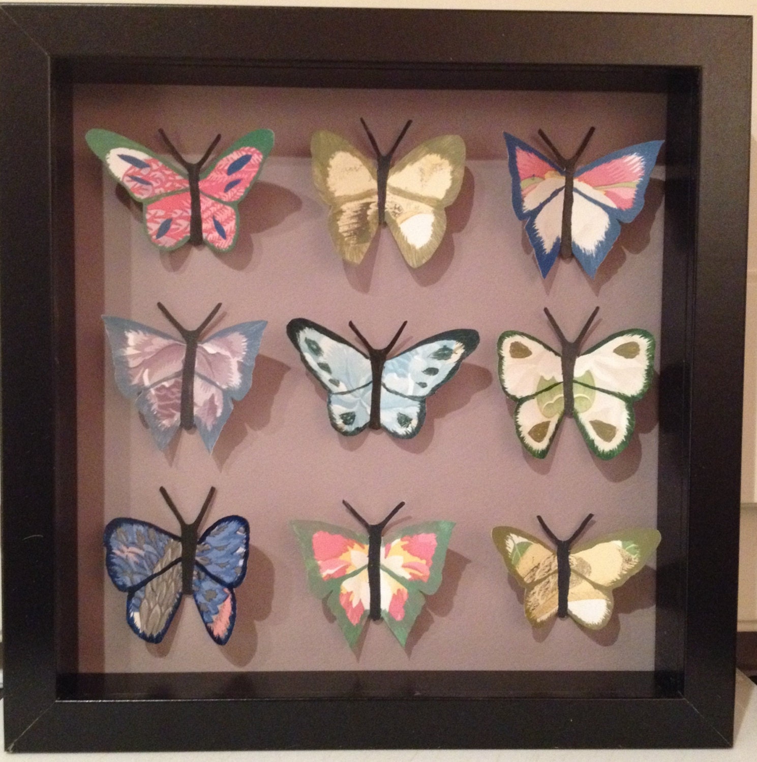 3D Butterfly Paper-art Display Picture/ Entomology by CraftyKWorks