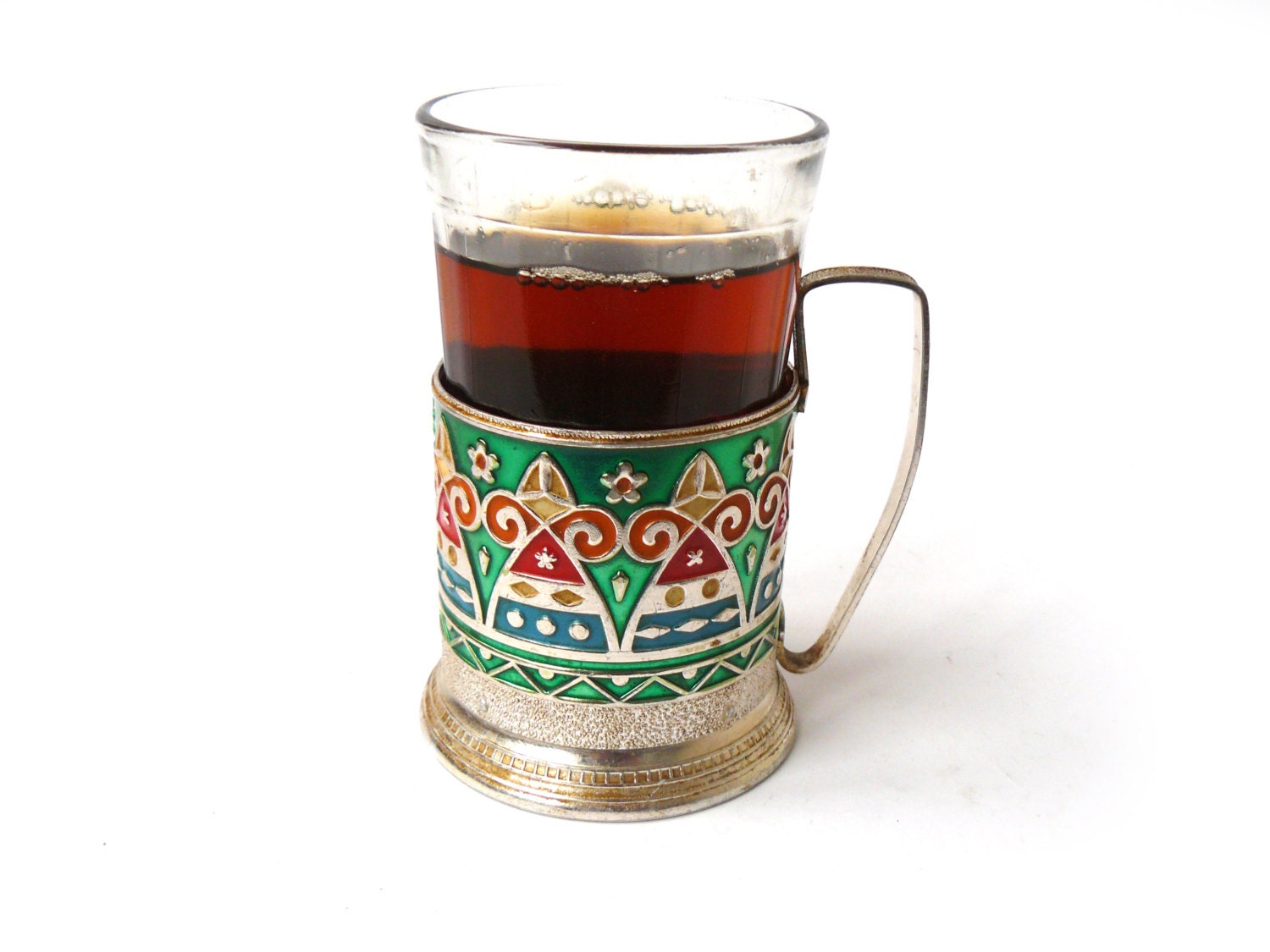 Vintage Glass Holders Metal Glass Holders Silver Cup Holder Russian Tea Glass Holder