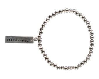 UNSTOPPABLE Bracelet - inspirational - bead bracelet - silver bracelet ...