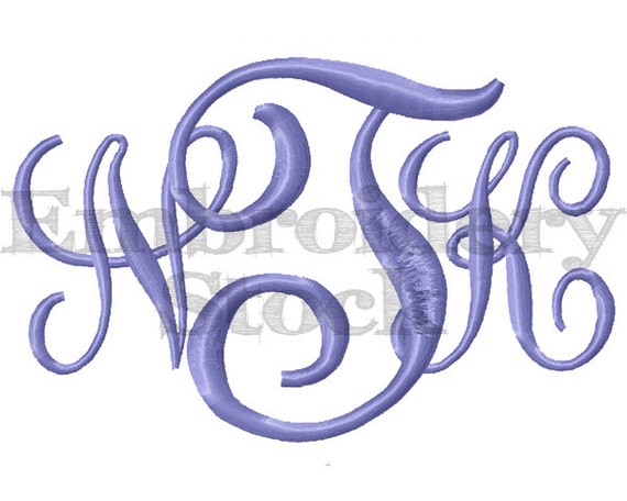 Sidney Monogram Font Monogram Machine by Embroiderstock on Etsy