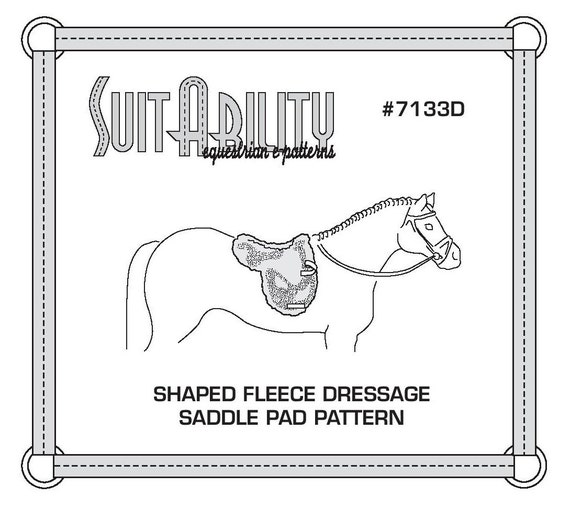PDF Fleece Dressage Shaped Saddle Pad Pattern