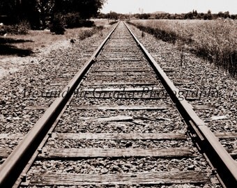 Items similar to Railroad Photo, "Mirror Rail," Railroad Tracks ...