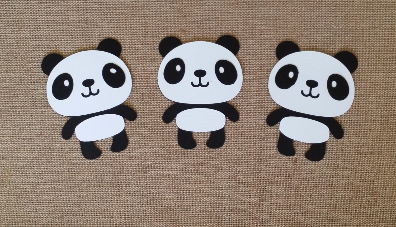Panda Die Cut Piece set of 3