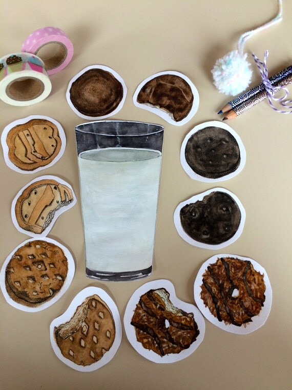 Milk and Cookies Printable Card Kit Printable by PamAshDesigns