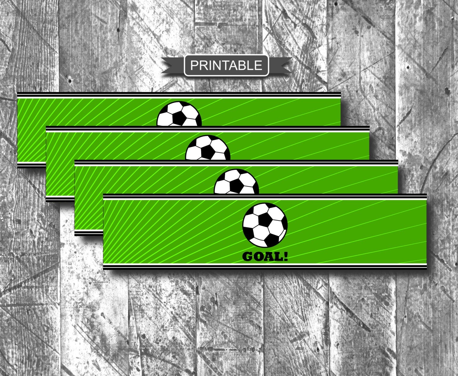 DIY Soccer Water Bottle Labels Printable Digital PDF Instant