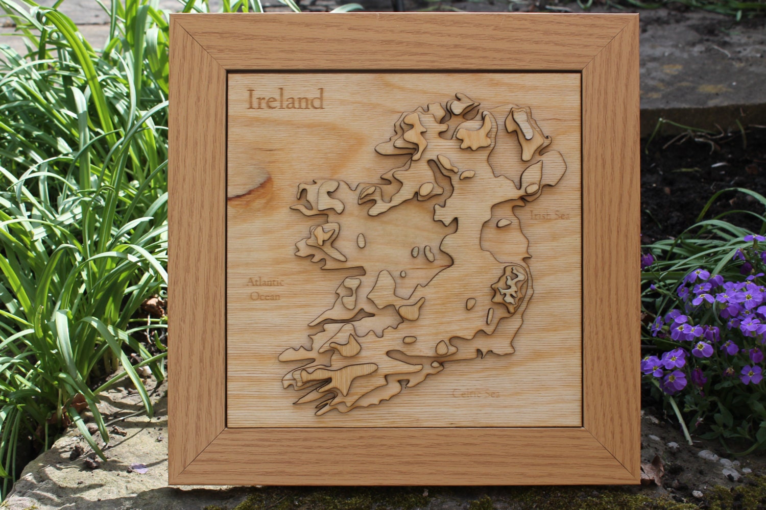 3D Ireland Map Wooden Topographical Map Ireland Map