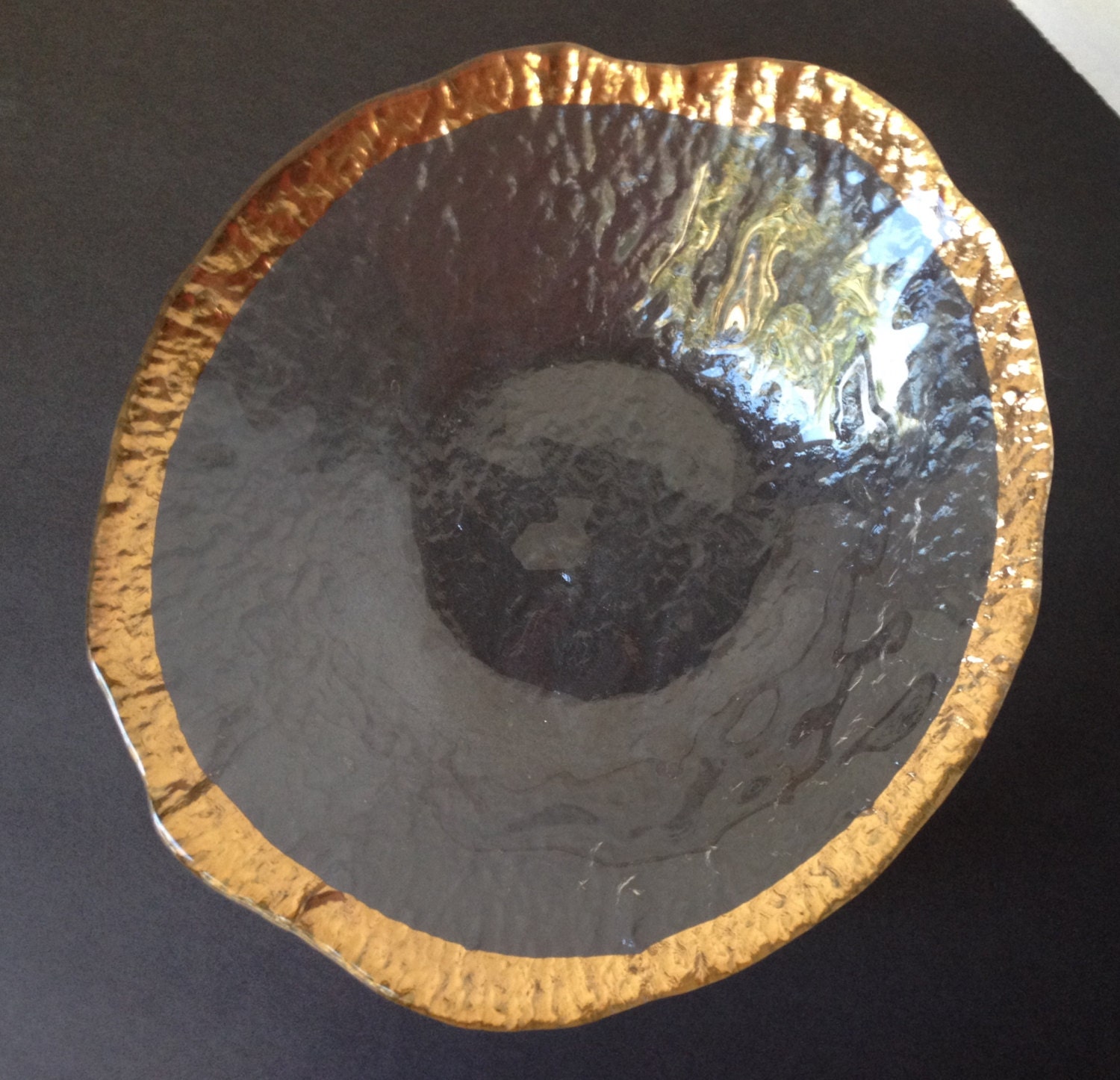 Hollywood Regency Shallow Glass Bowl with Gold Gilt Collectible – Haute ...