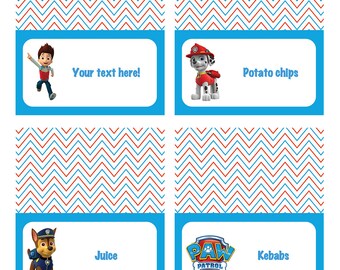 Paw patrol label | Etsy