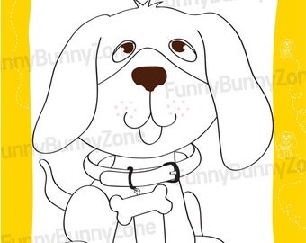 Dog coloring page | Etsy