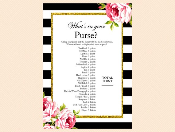 What's in your purse purse hunt purse raid by MagicalPrintable