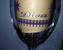 Popular items for diva wine glass on Etsy