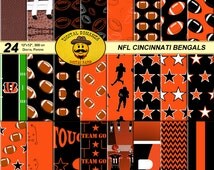 NFL Cincinnati Bengals 24 Digital Papers, Perfect For Scrapbooking ...