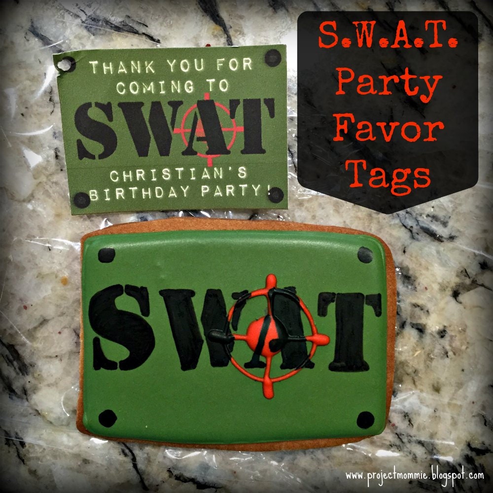 PDF: SWAT Party Favor Tags Thank you for coming