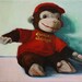 Monchichi Toy Monkey Print of Original Painting by JenHaley
