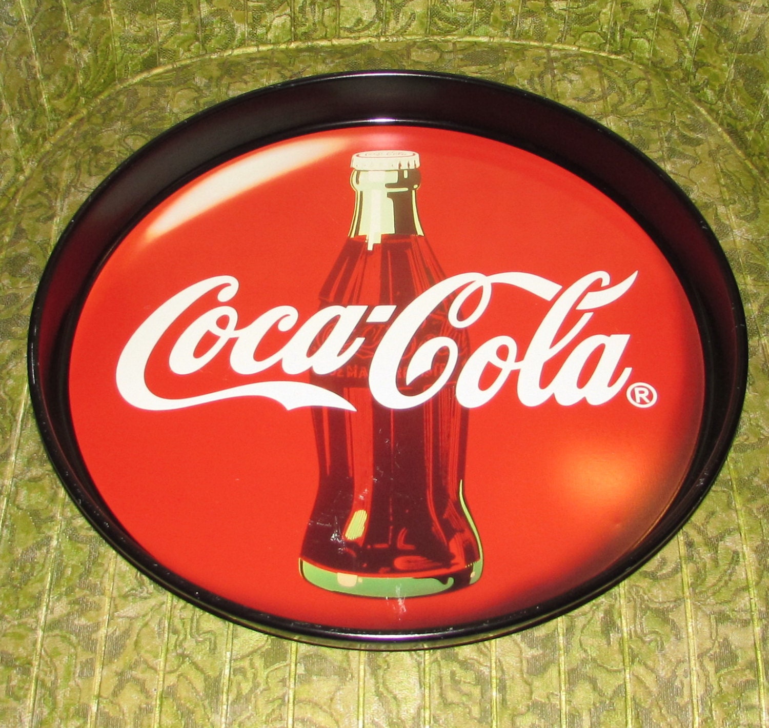 Vintage Collectible Coca Cola Coke Bottle Round Metal tray 1994, red ...