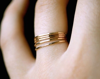 Rose Gold fill Stacking rings set of 7 stacking ring set