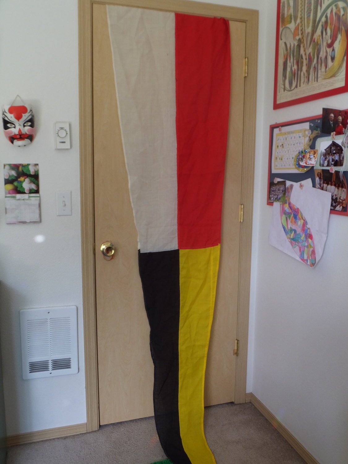 Vintage Nautical Signal Flag in Red White Yellow and Black