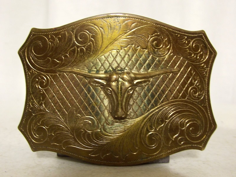 Vintage Western Longhorn Bull Cow Belt Buckle – cowboy fashion wear ...