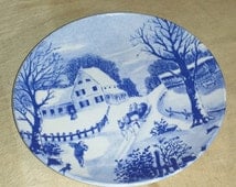 Unique blue white plate related items | Etsy