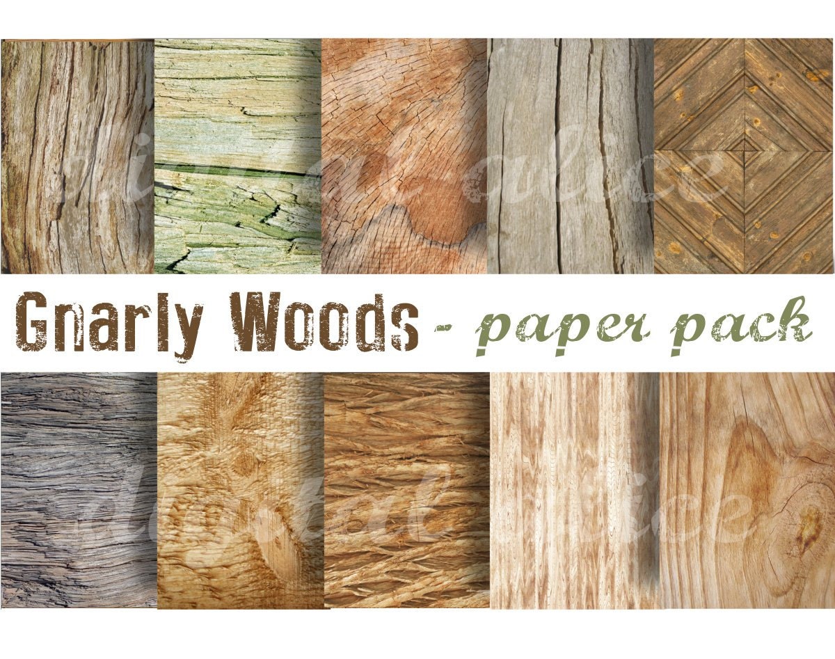 GNARLY WOOD TEXTURES Paper Pack Digital Papers 10 Natural
