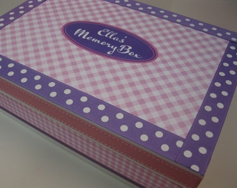 Girl Treetop Baptism Keepsake Box pink and lavender by RibbonMade