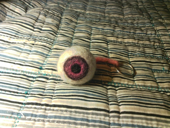 Eyeball Keychain Horror Eye keychain Goth by GrinningDoom