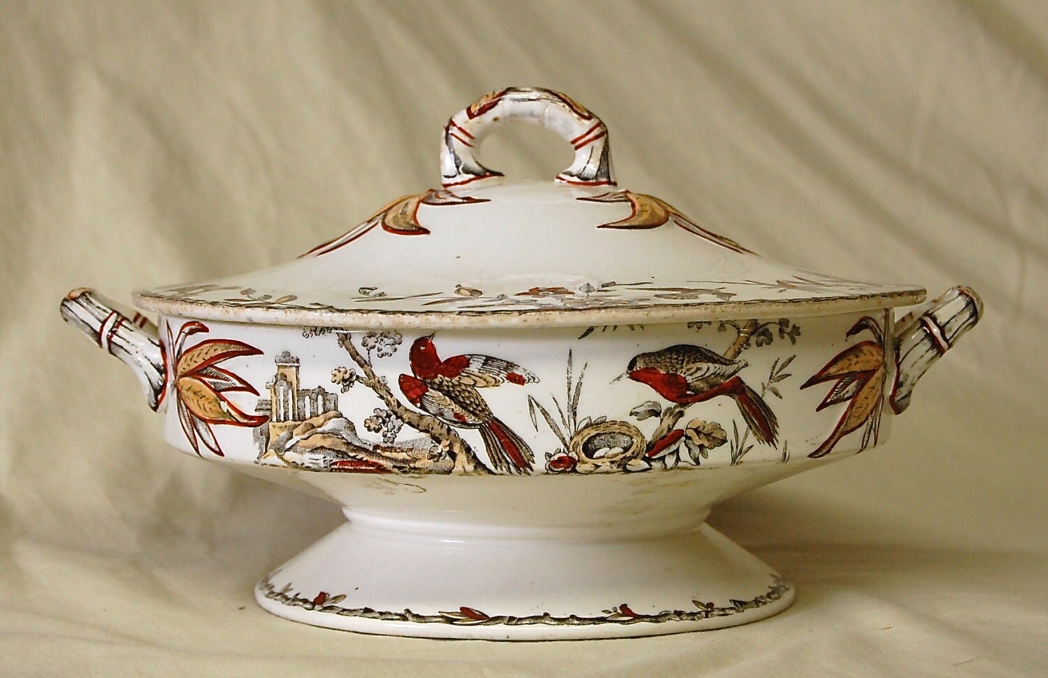 Original Very Rare 1877 RIDGWAY INDUS pattern Soup Tureen Serving Bowl ...