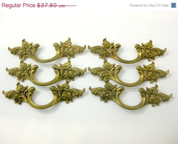 SALE Large French Provincial Drawer Pulls 4.5″ centers Lot of 6 Handles ...
