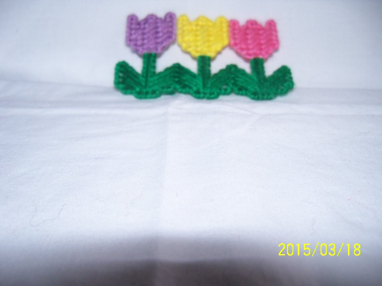 Plastic Canvas Tulip Spring Flower Magnet