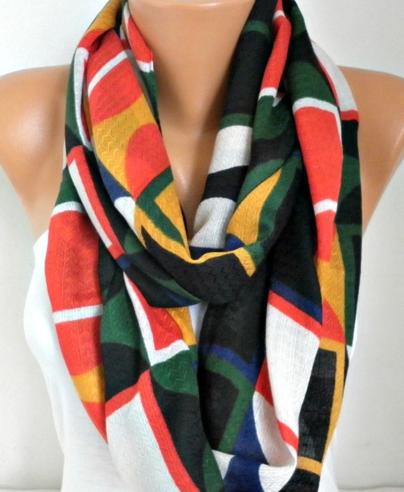 Cotton Infinity Scarf Summer Scarf Cowl Circle Loop by fatwoman