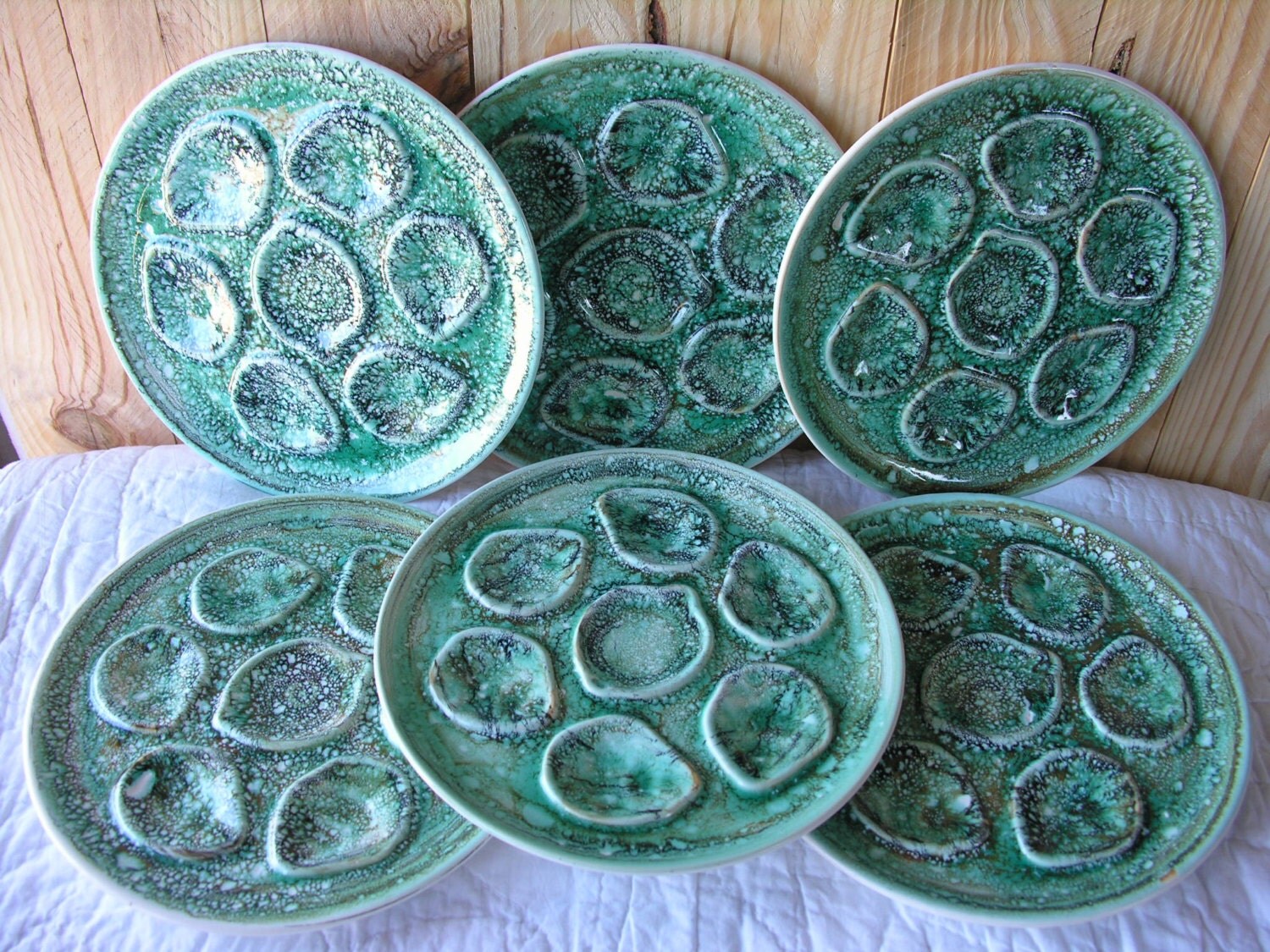 Rare French Vintage Set of Shellfish Plates – Oyster Dish ...