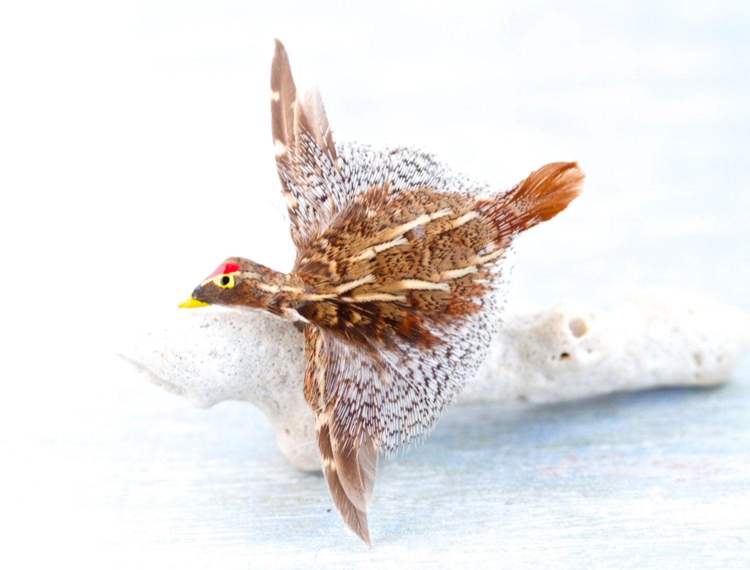 Flying Pheasant Brooch – Vintage Bird Feathers Lapel Pin – Haute Juice