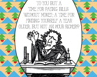 Christmas carol card | Etsy